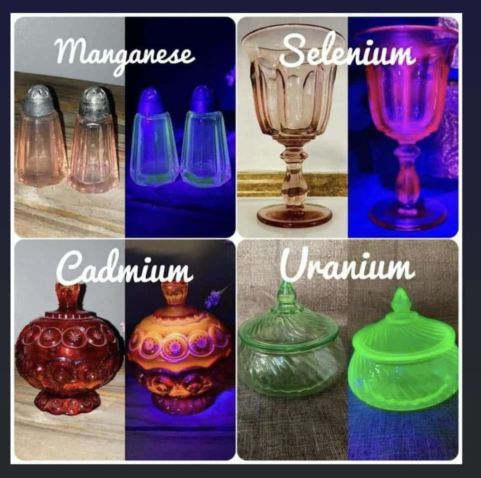 Glowing Glass: Uranium, Manganese, Cadmium, Selenium — Vintage Bee ...
